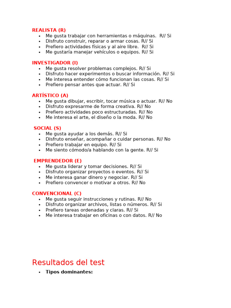 Resultado Test | PDF