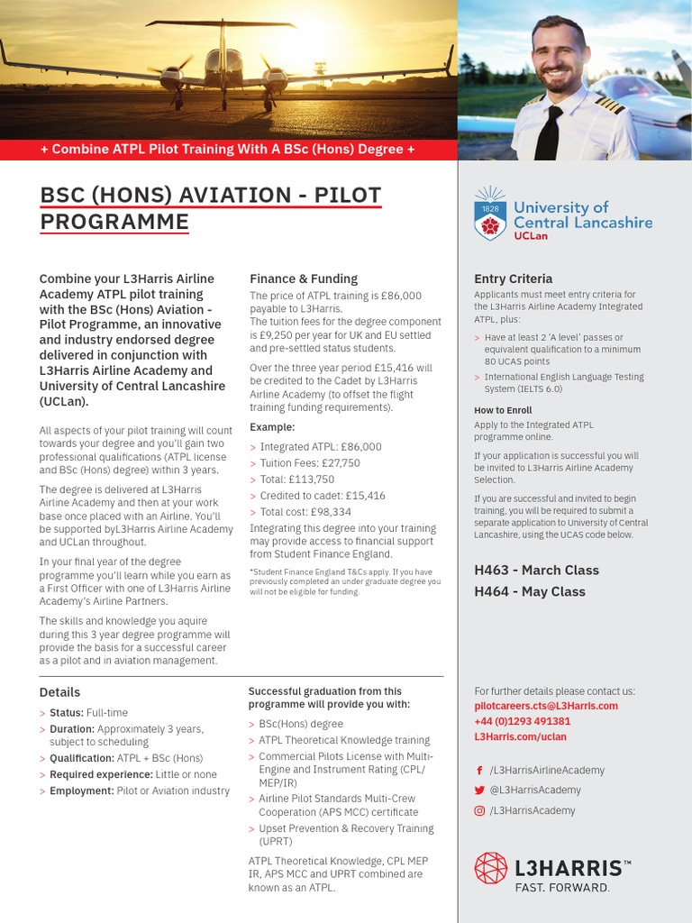 l3h Uclan BSC Aviation Pilot Programme RG 08-02-22 | PDF | Aviation ...
