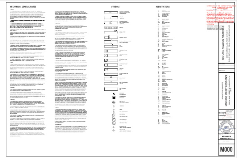 Mechanical Installation General Notes | PDF | Duct (Flow) | Switch