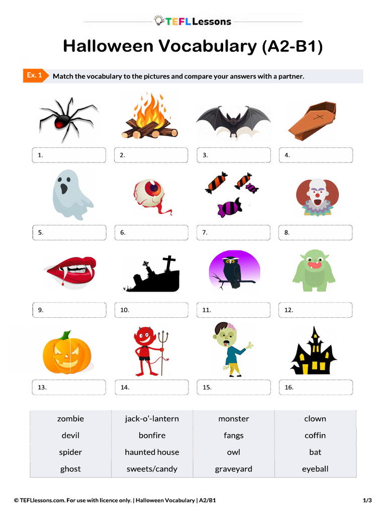 Halloween Vocabulary Kids | PDF
