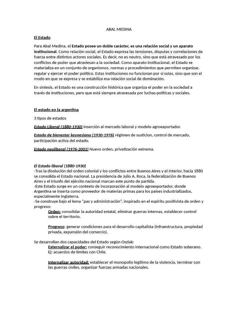 Abal Medina | PDF | Estado (política) | Neoliberalismo