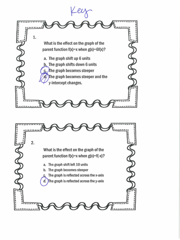 10.13 KEY Linear Transformations Task Cards | PDF