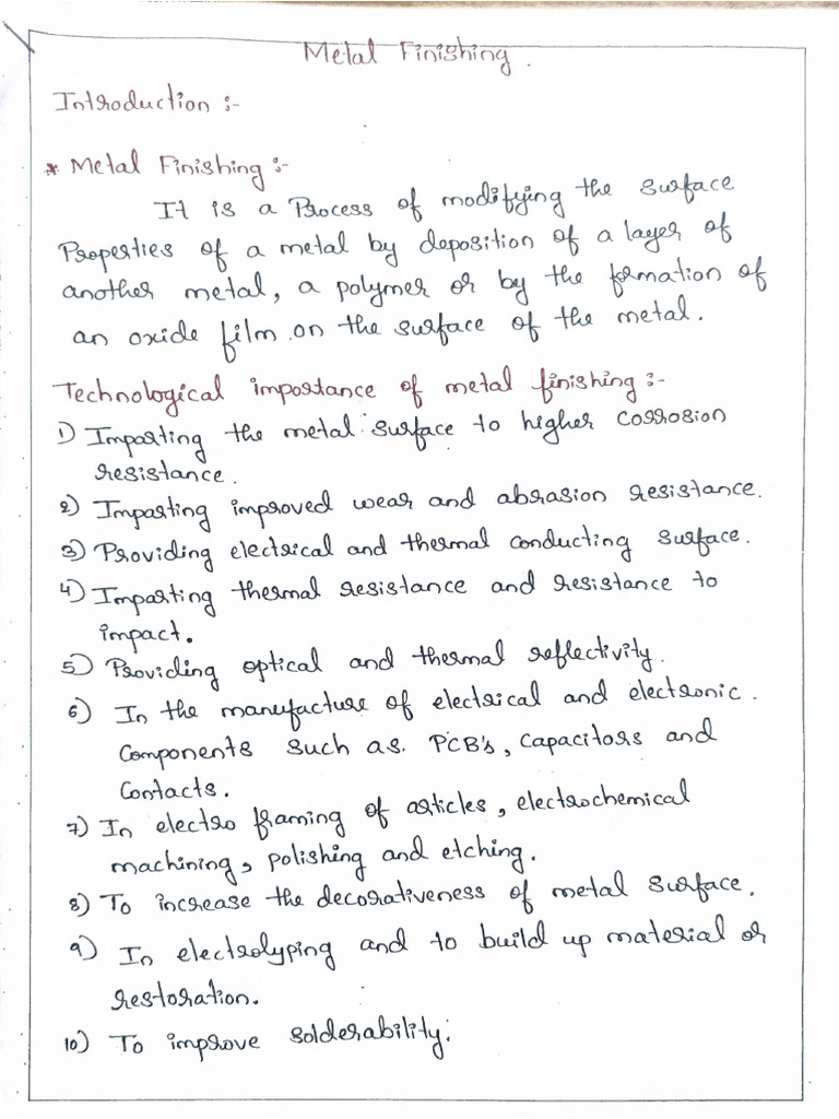Module 5 Metal Finishing | PDF