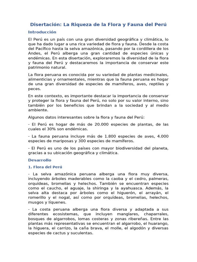 Imágenes de Flora y Fauna Peruana | PDF | Perú | Organismos