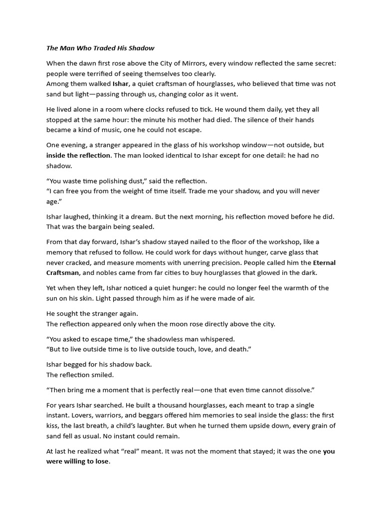 The Man Who Traded His Shadow | PDF