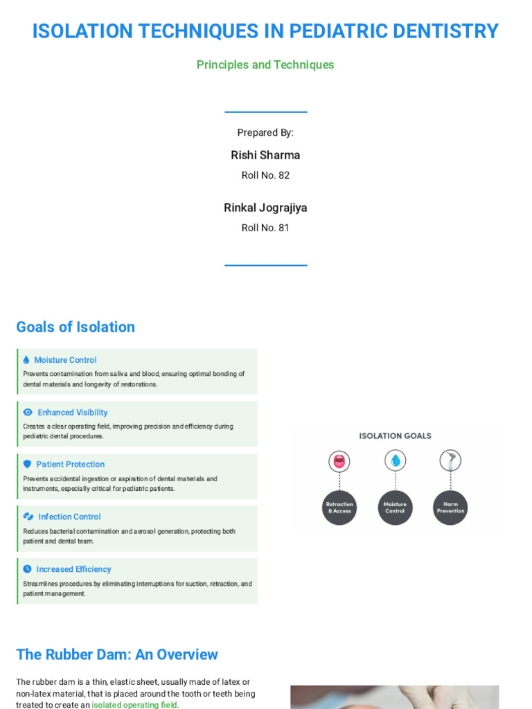 Isolation in Pediatric Dentistry Principles and Techniques (2) | PDF ...