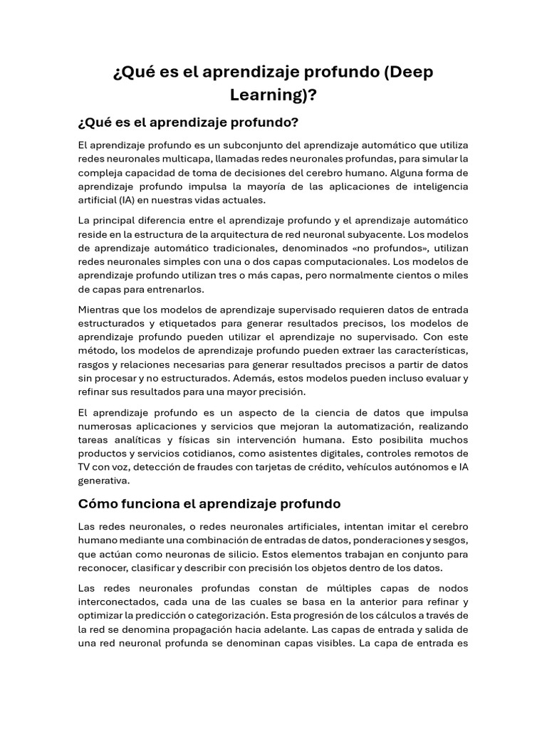 003 - Aprendizaje Profundo (Deep Learning) | PDF | Inteligencia artificial | Inteligencia (IA) y ...