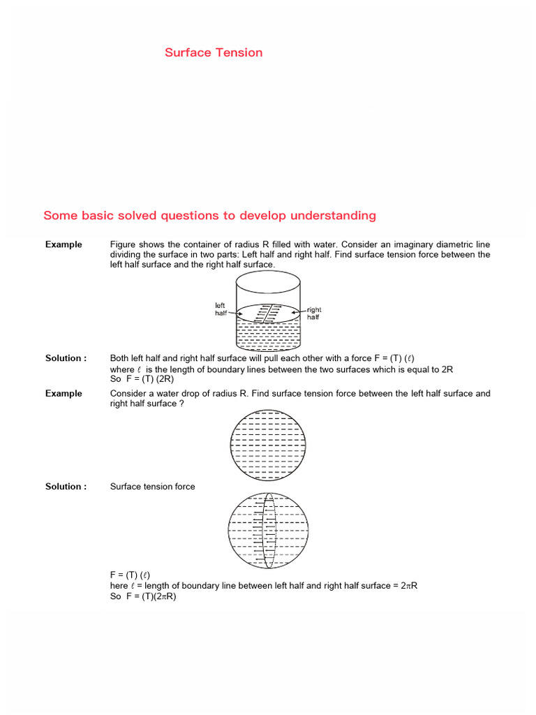 Understanding Surface Tension Concepts | PDF | Surface Tension ...