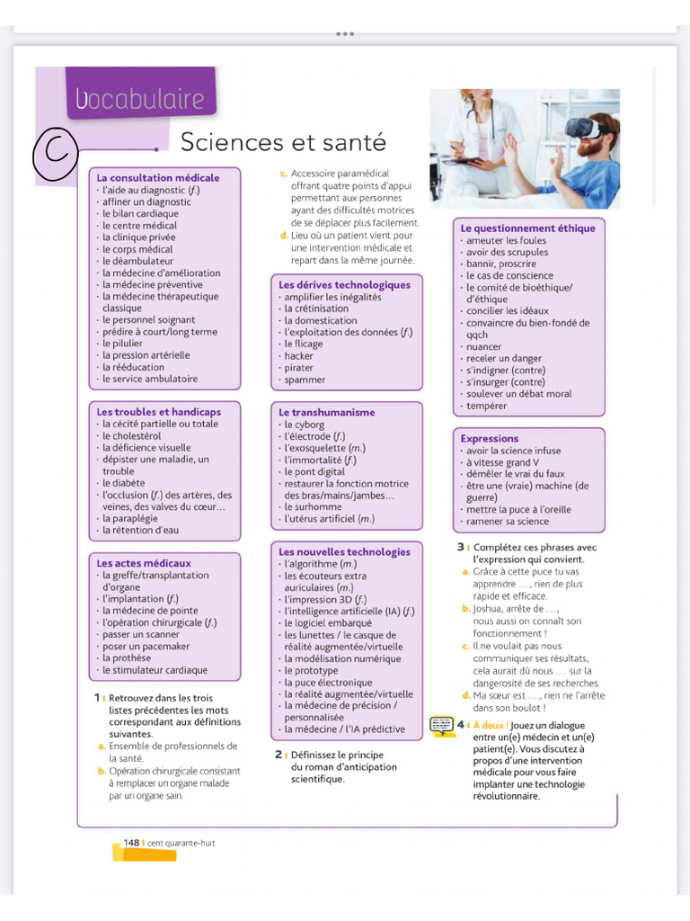 Vocabulaire Science Et Santé | PDF
