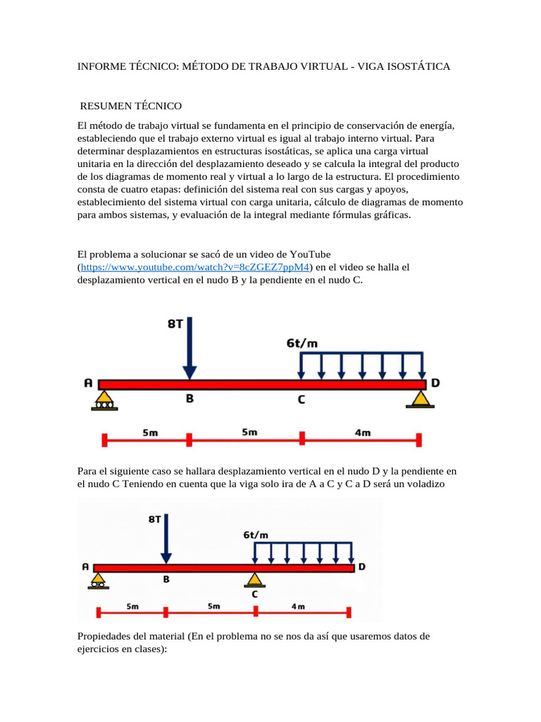 Método Virtual en Viga Isostática | PDF | Integral | Física Aplicada e ...