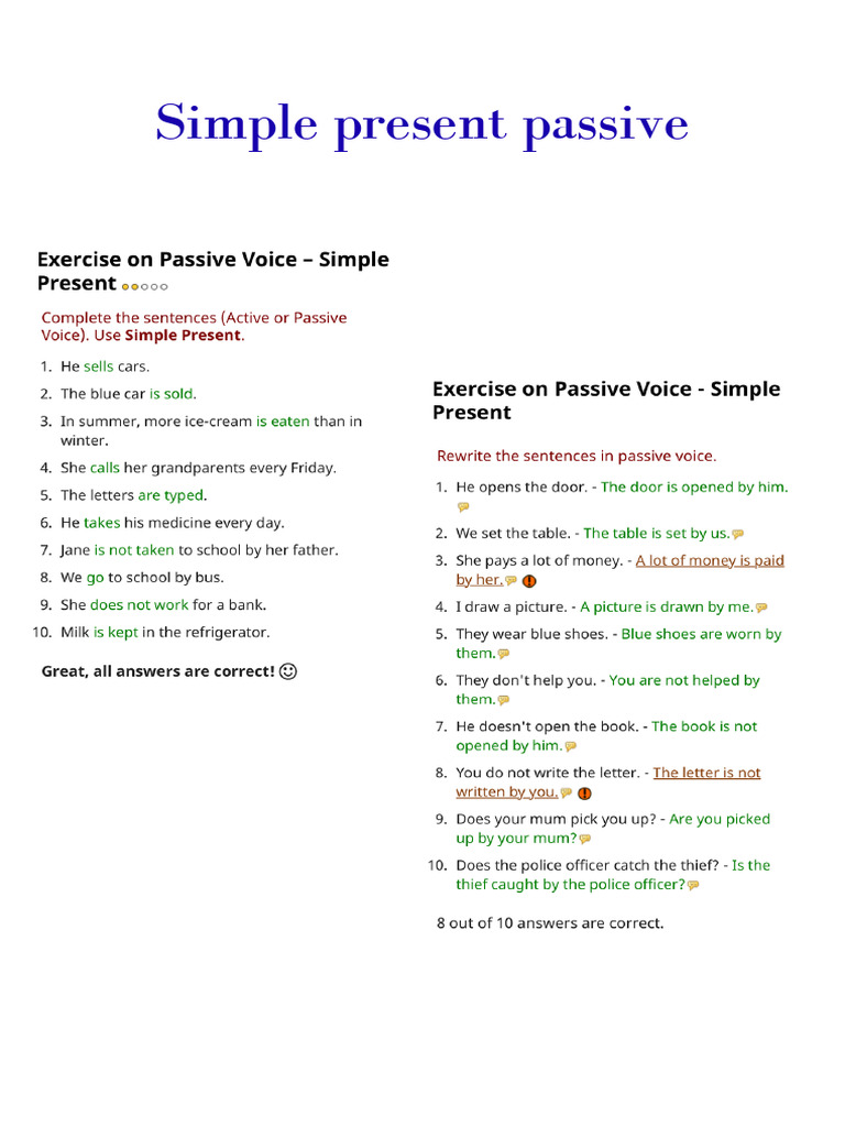 Simple Present Passive PDF | PDF