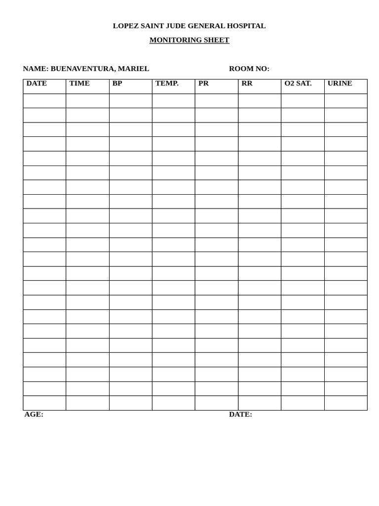Monitoring Sheet | PDF