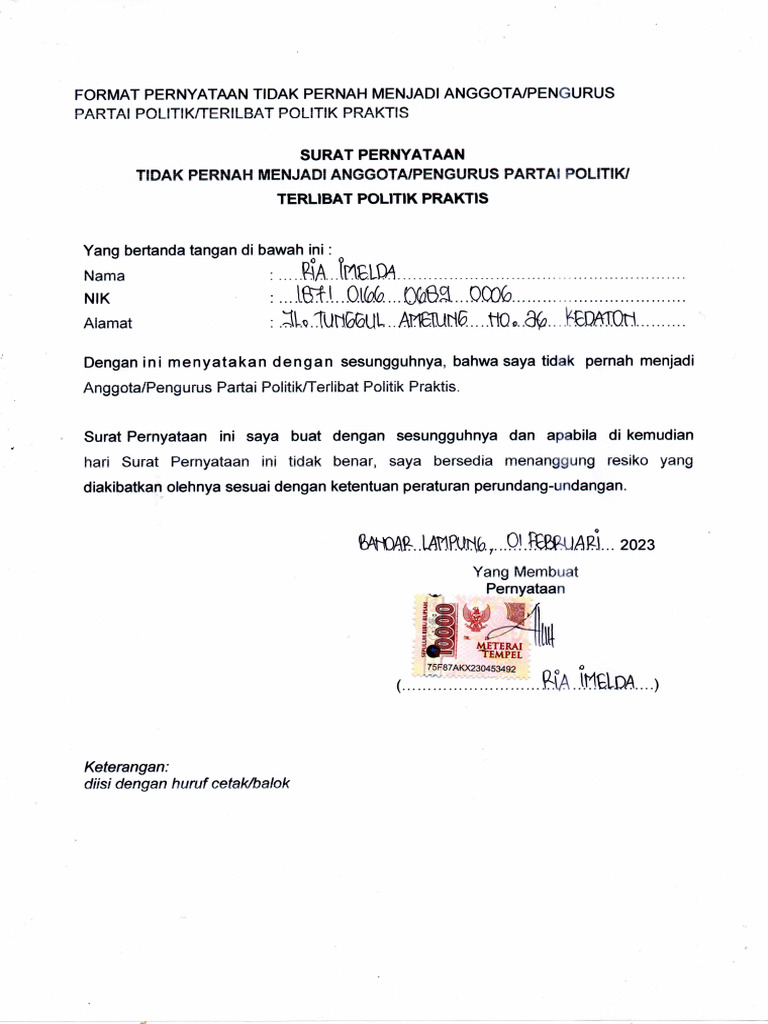 Pantarlih Sipol 020 | PDF