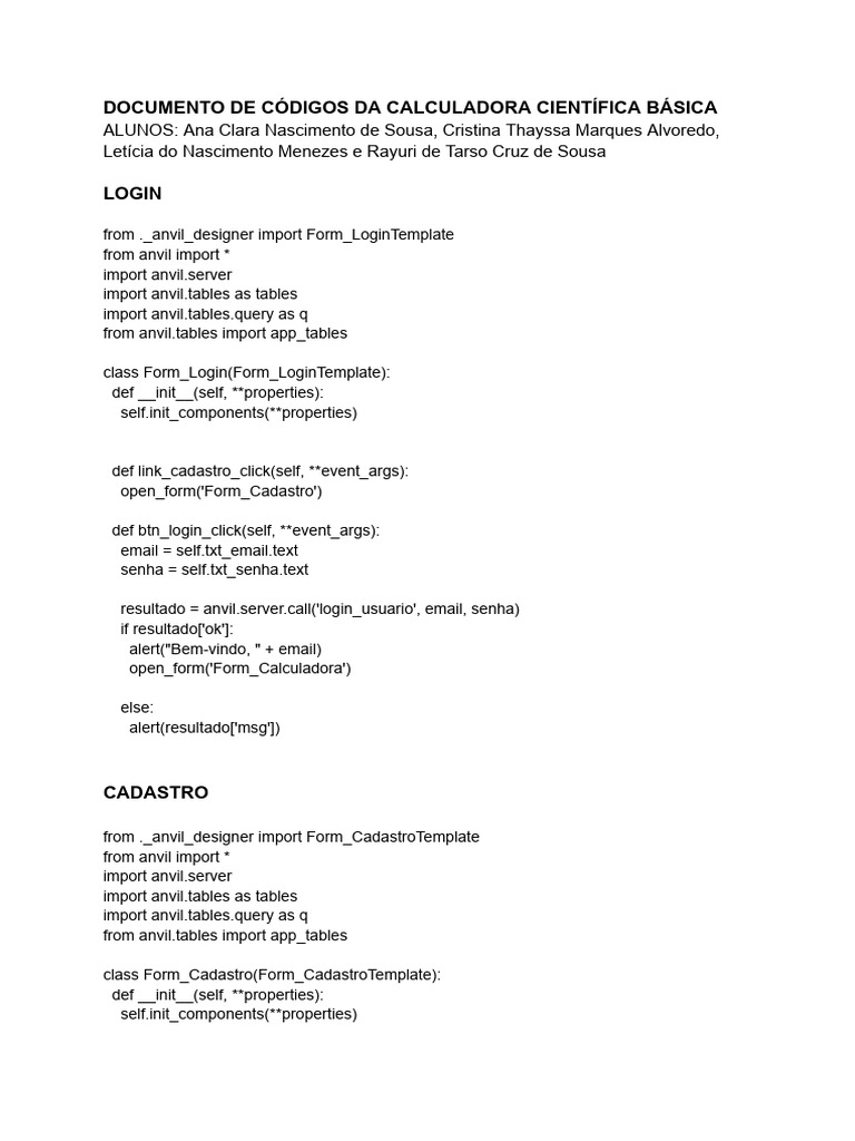 Documento de Códigos Da Calculadora Científica Básica | PDF | Aritmética | Matemática