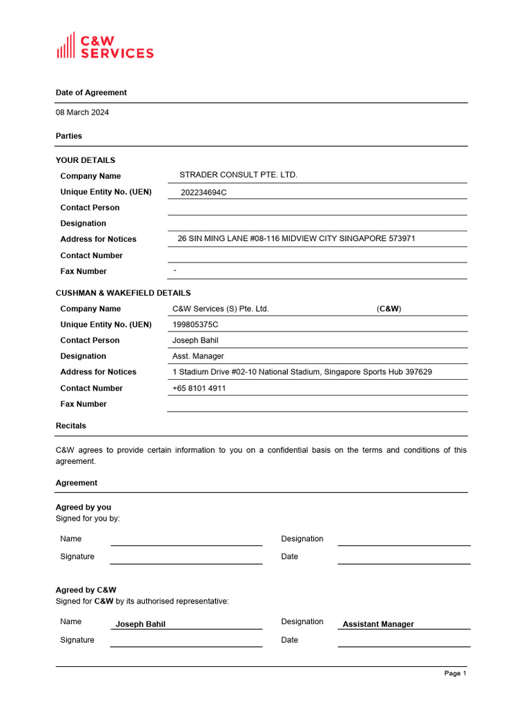 Non Disclosure Agreement Form For BIM Team 250602 | PDF | Indemnity ...