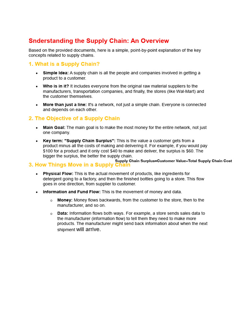 Supply Chain Overview and Strategies | PDF | Supply Chain | Inventory