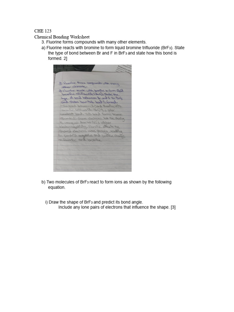 Chemical Bonding in Fluorine Compounds | PDF | Chemical Bond | Physical ...