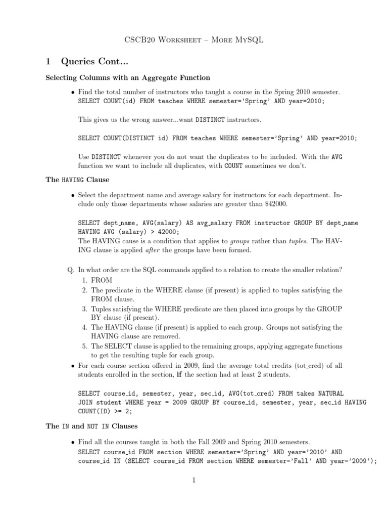 More Mysql | PDF | Applied Mathematics | Information Retrieval