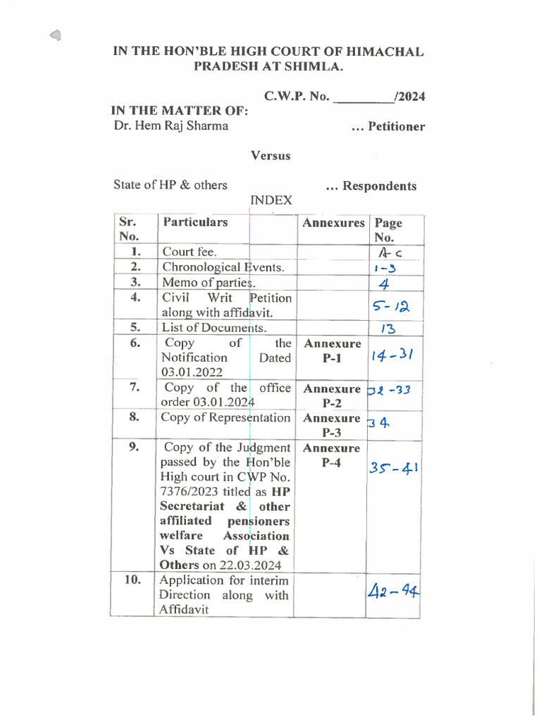 Dr. Hem Raj Sharma Vs State of HP & Others | PDF