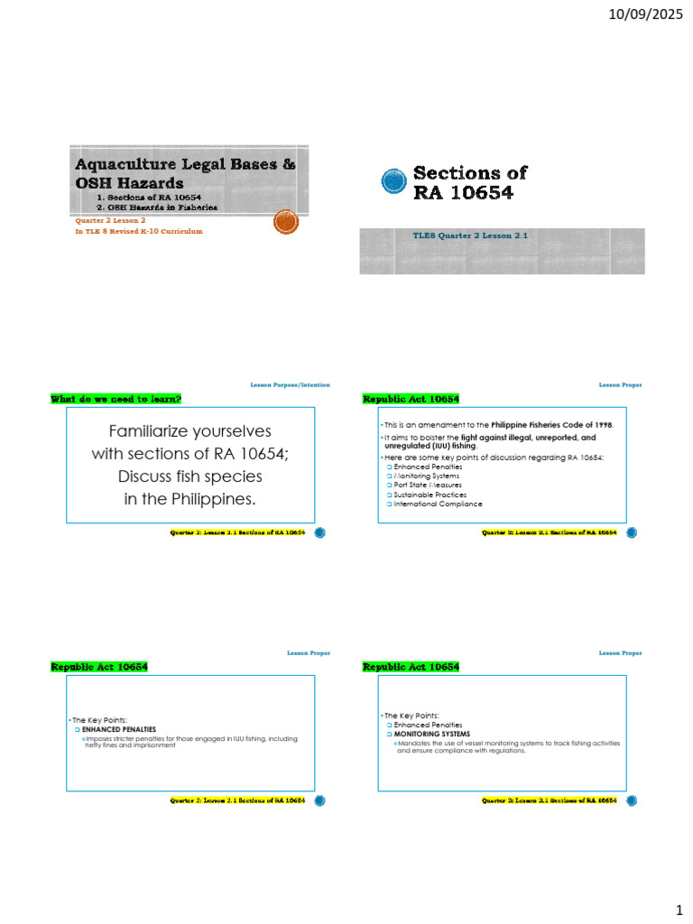 TLE8 Q2.2 Aquaculture Legal Bases OSH Hazards | PDF | Hazards ...