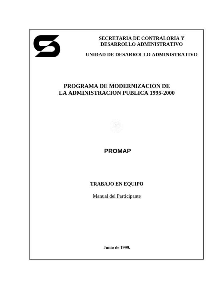 Manual de Trabajo en Equipo PROMAP 1999 | PDF | Toma de decisiones ...