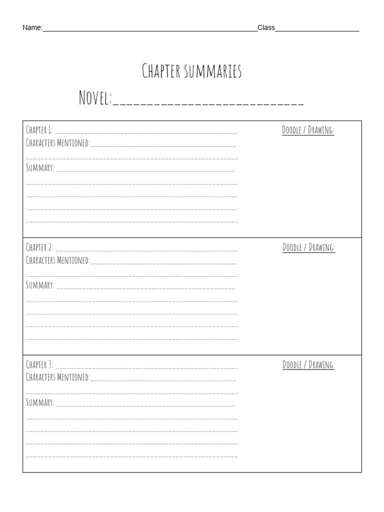 Chapter Summaries Novel | PDF