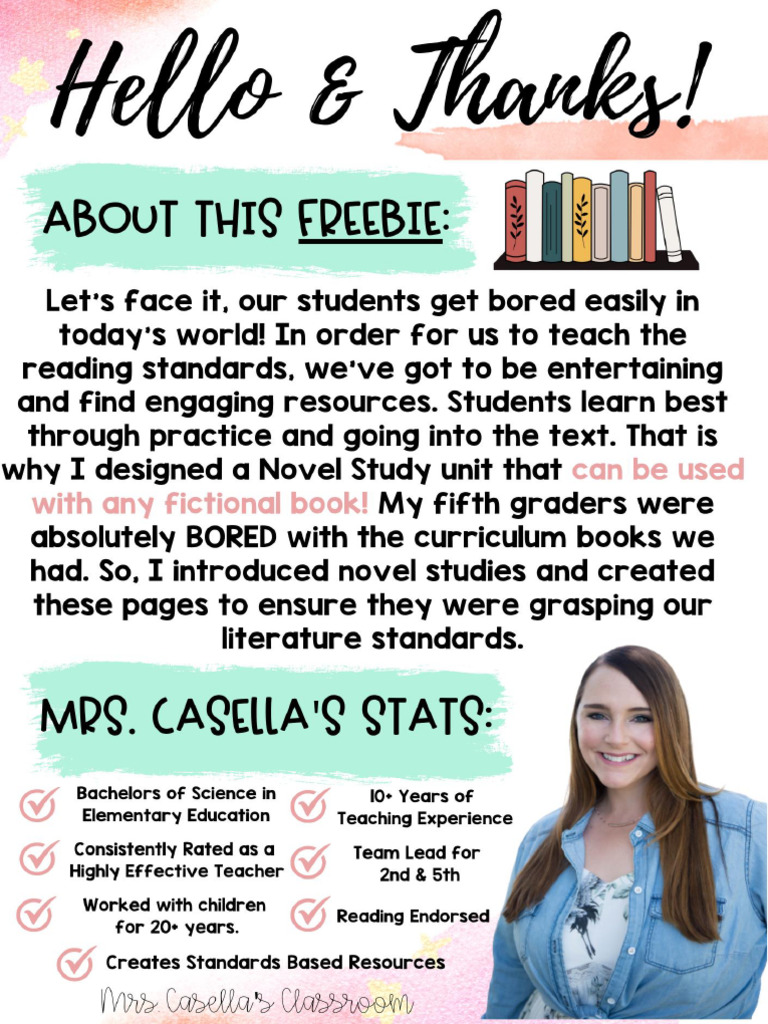 NovelStudyforANYCHAPTERBOOKFREEBIE 1 | PDF