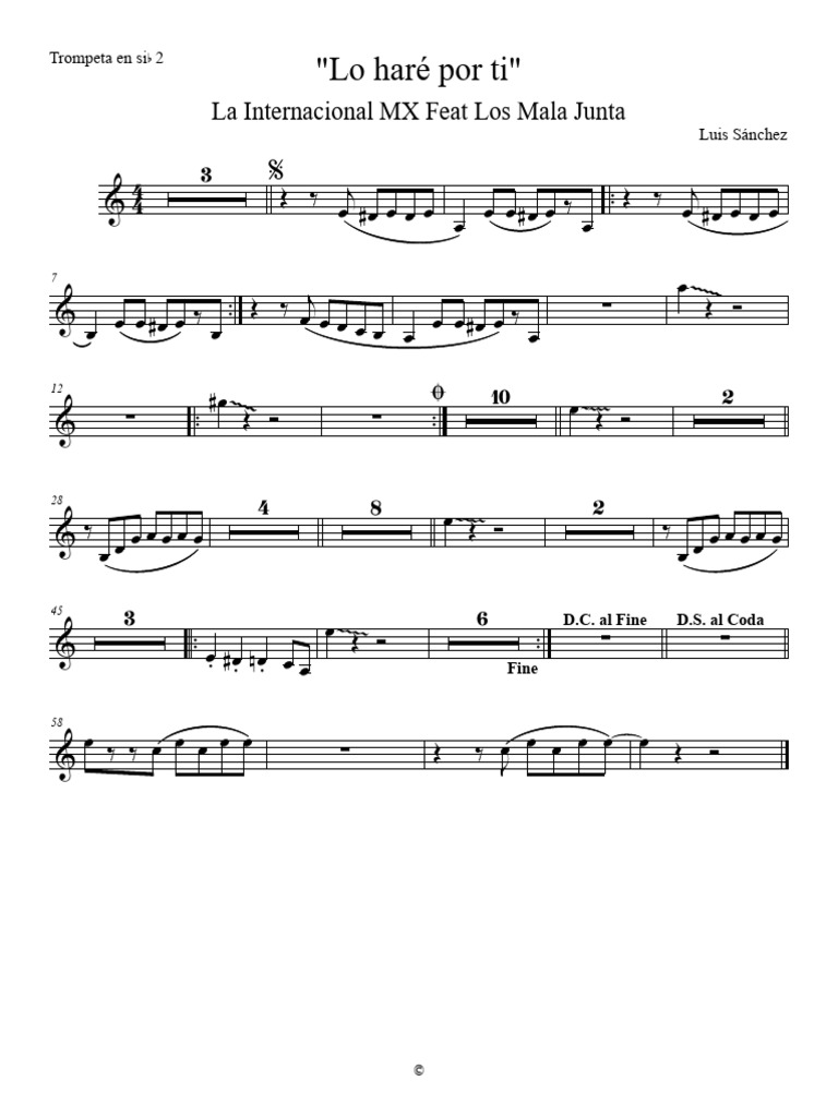 Lo Haré Por Ti - Trumpet in BB 2 | PDF