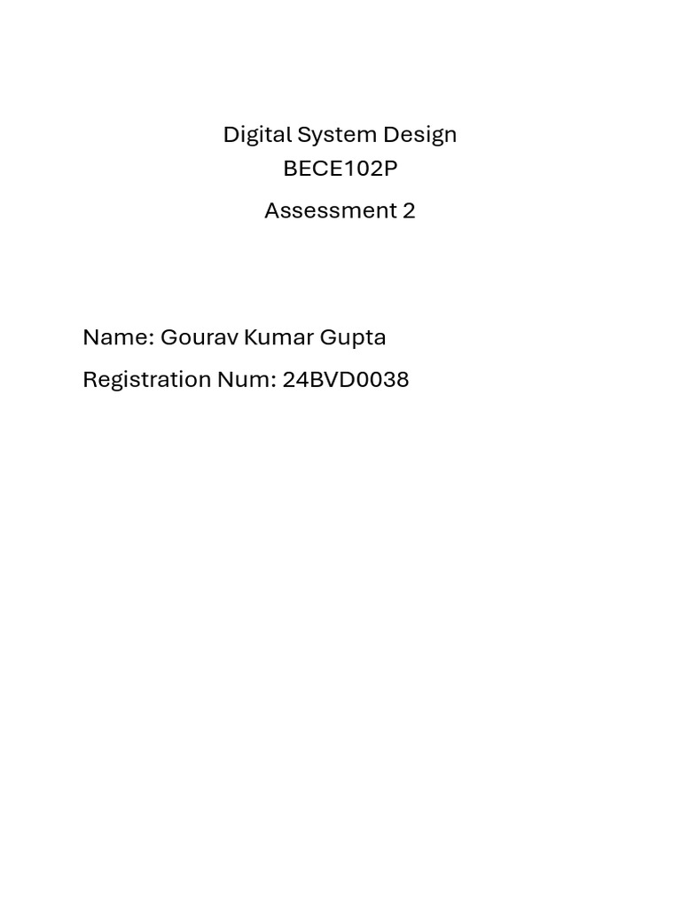 Digital System Design Da1 | PDF