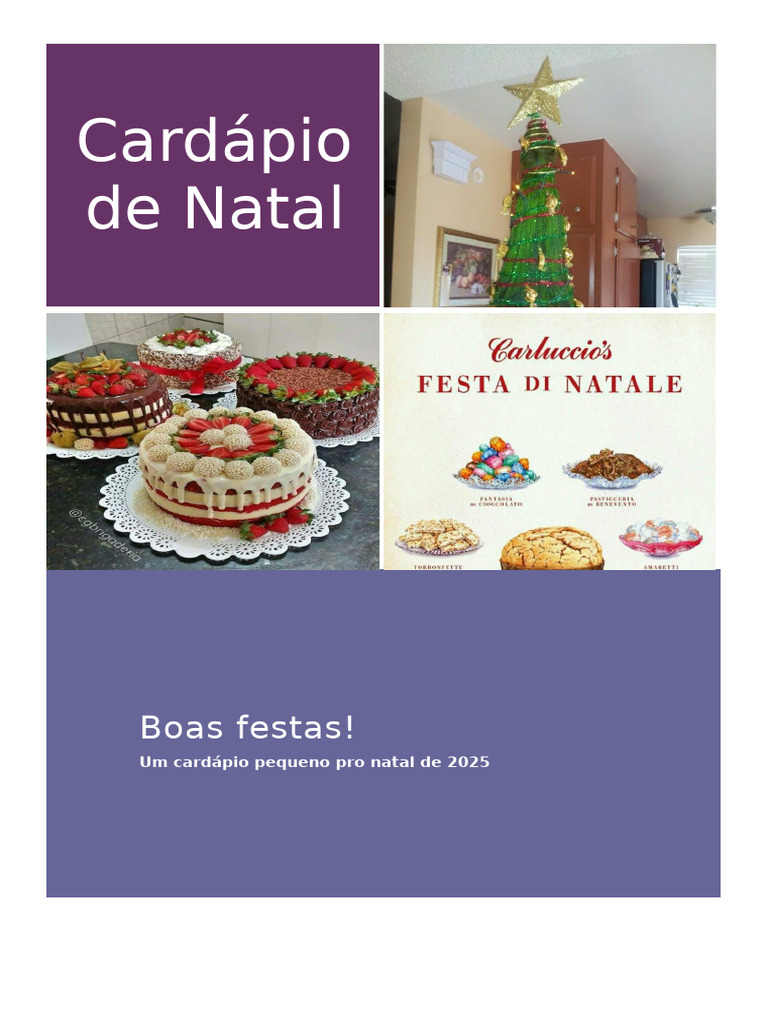 Cardápio de Natal 2025: Receitas Festivas | PDF