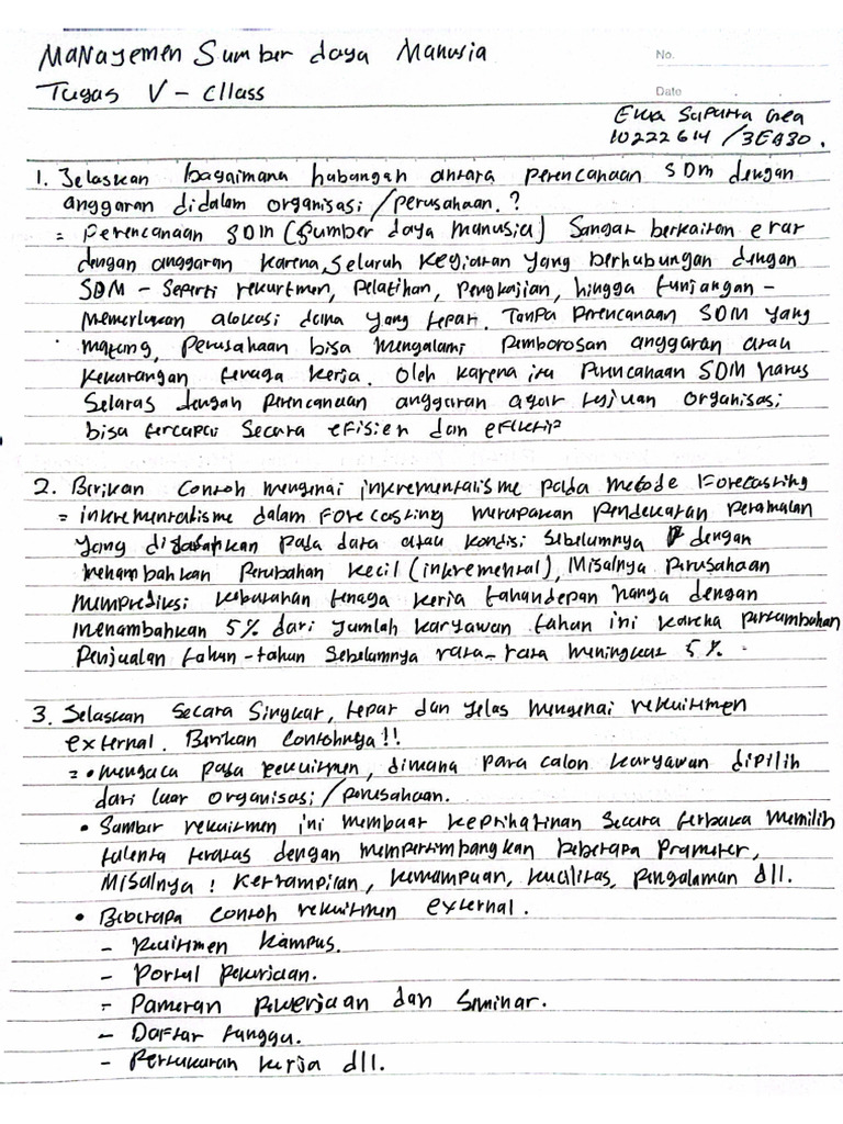 Tugas V-Class MSDM Eka Saputra Gea | PDF