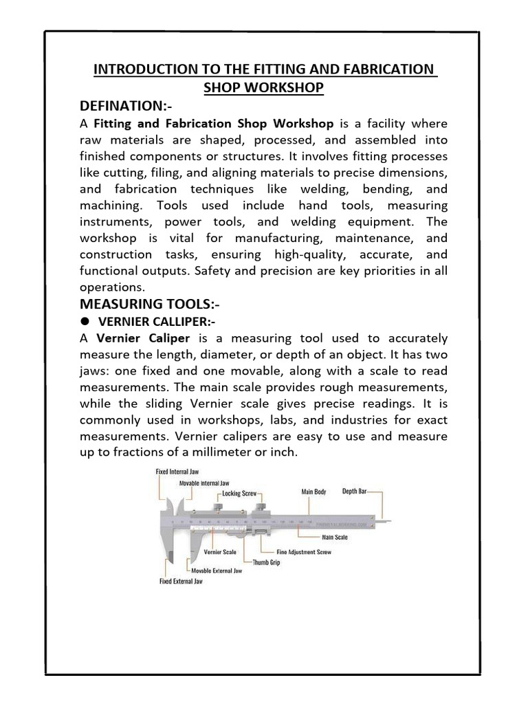 Introduction To The Fitting and Fabrication Shop W | PDF | Grinding ...