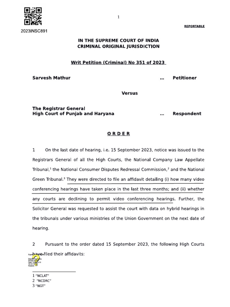 Sarvesh Mathur Vs Regitrar General 2023 | PDF