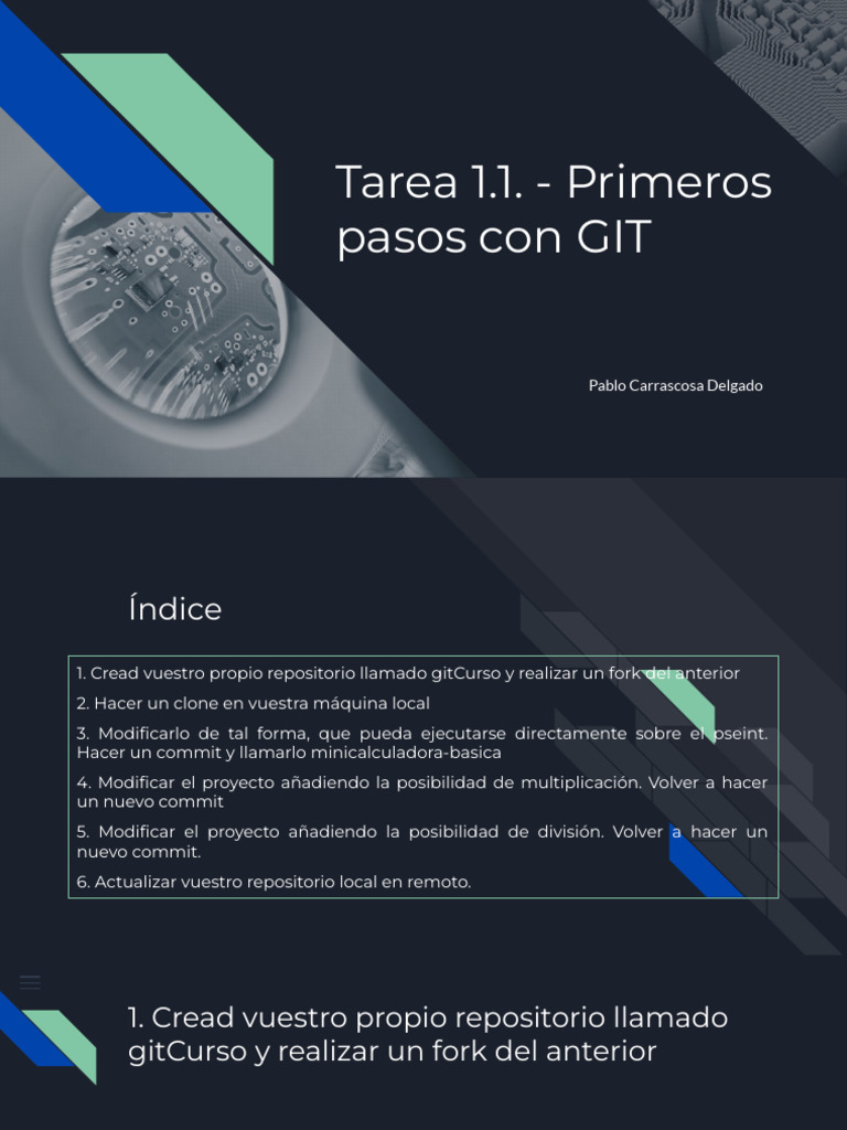 Tarea 1.1. - Primeros Pasos Con GIT | PDF | Software libre | Desarrollo de software