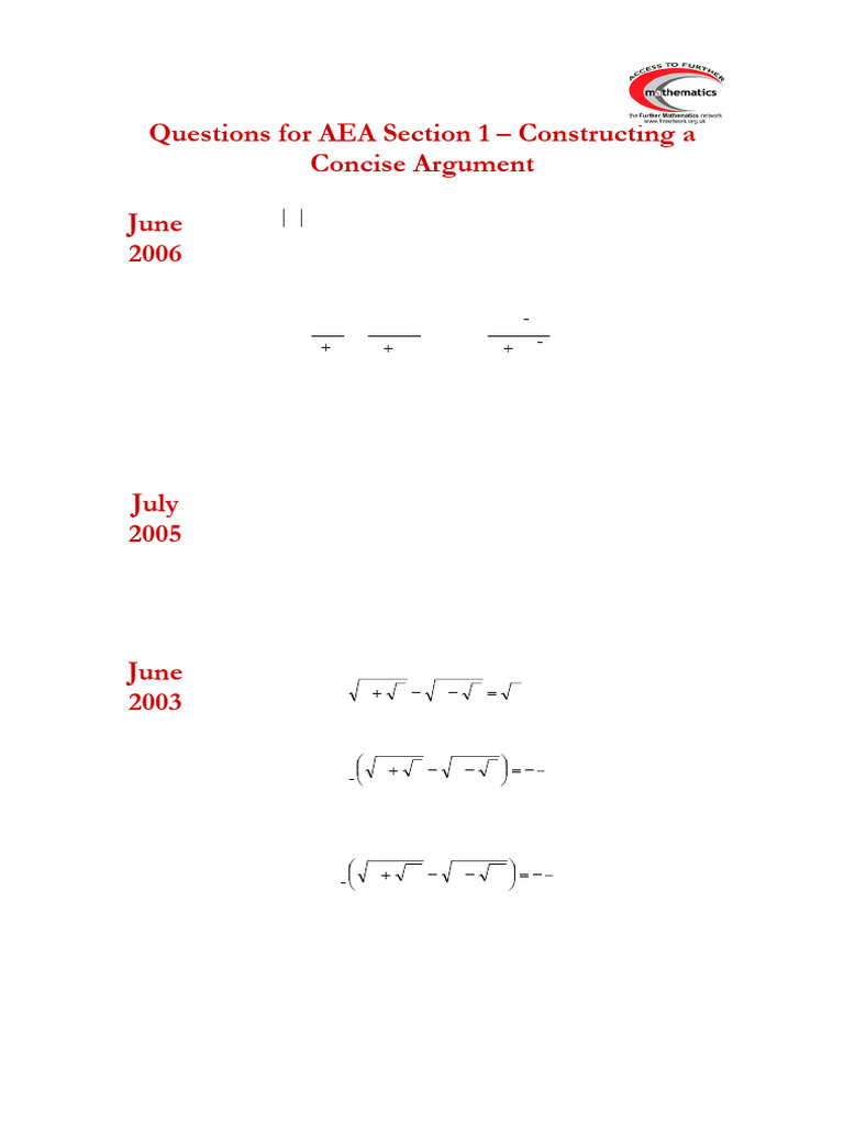 AEA Section 1: Constructing Arguments | PDF