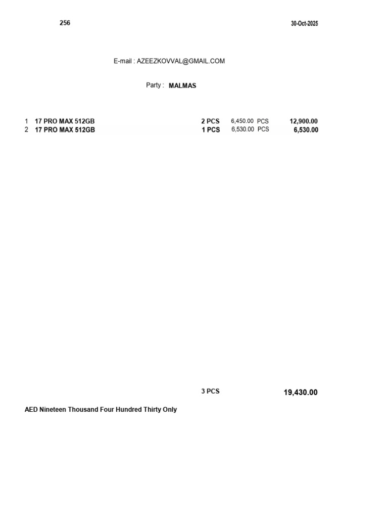 Invoice for 3 iPhone 17 Pro Max Units | PDF