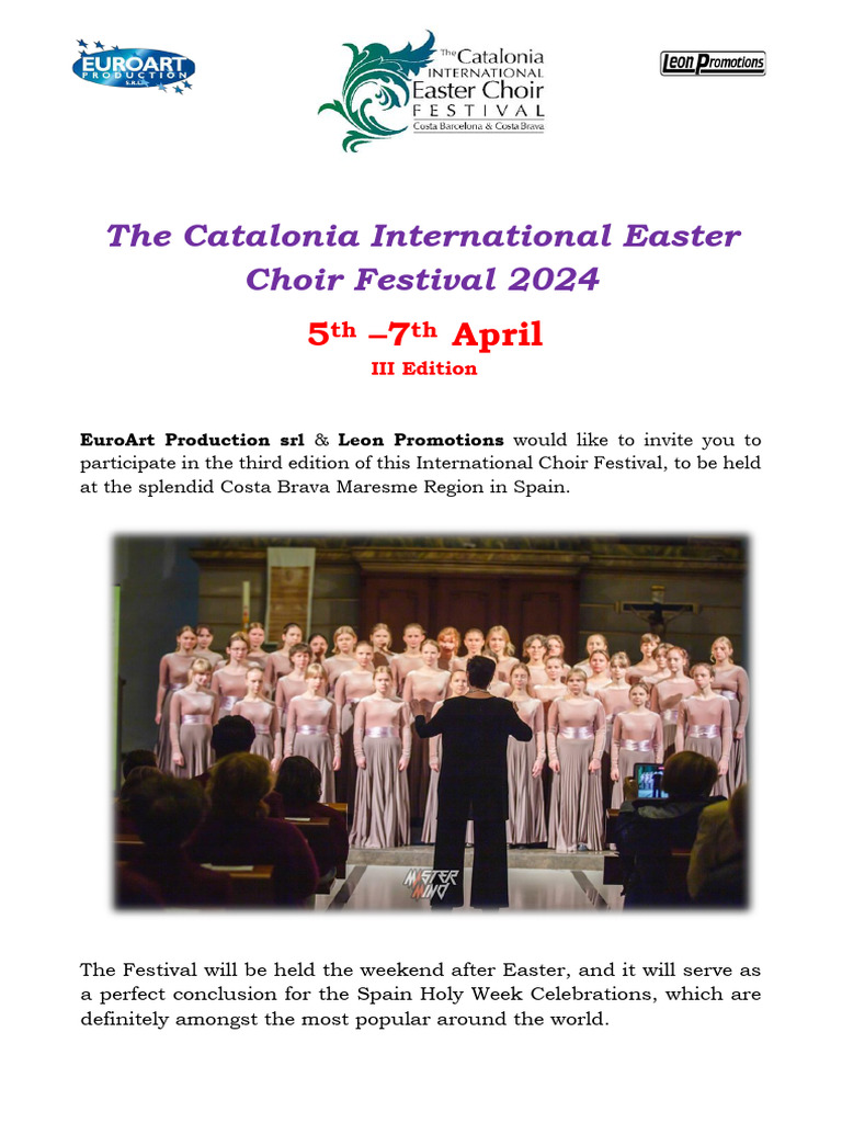 The Catalonia International Easter Choir Festival 2024 - General ...