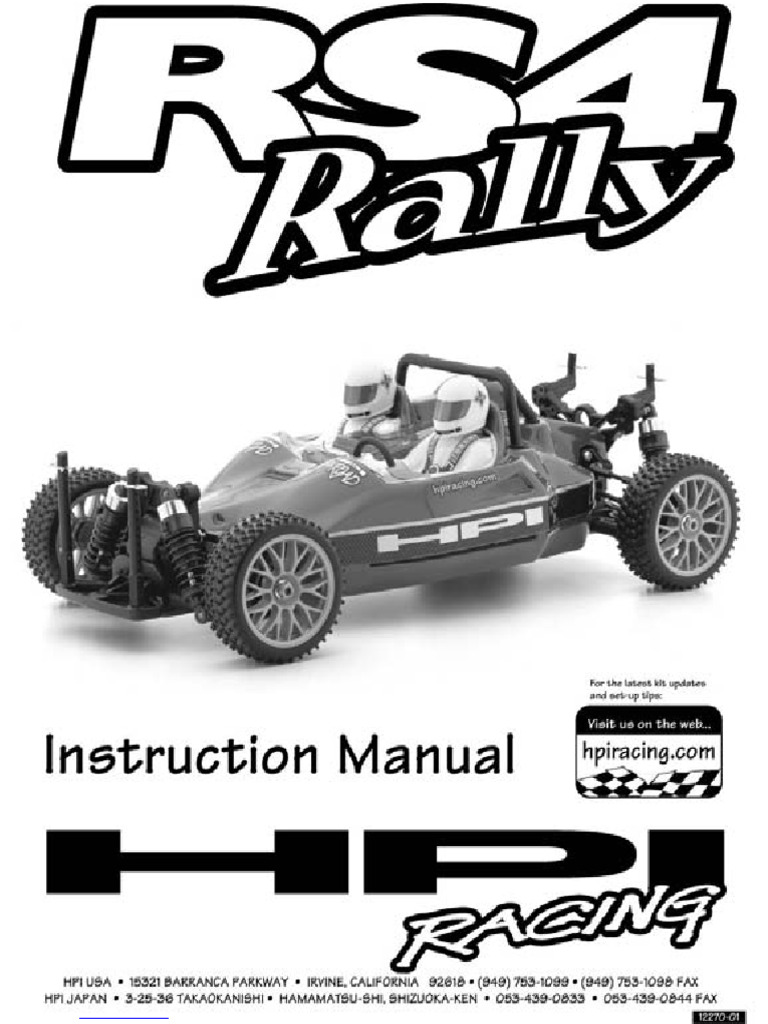 Build Manual For HPI RS4 Rally | PDF