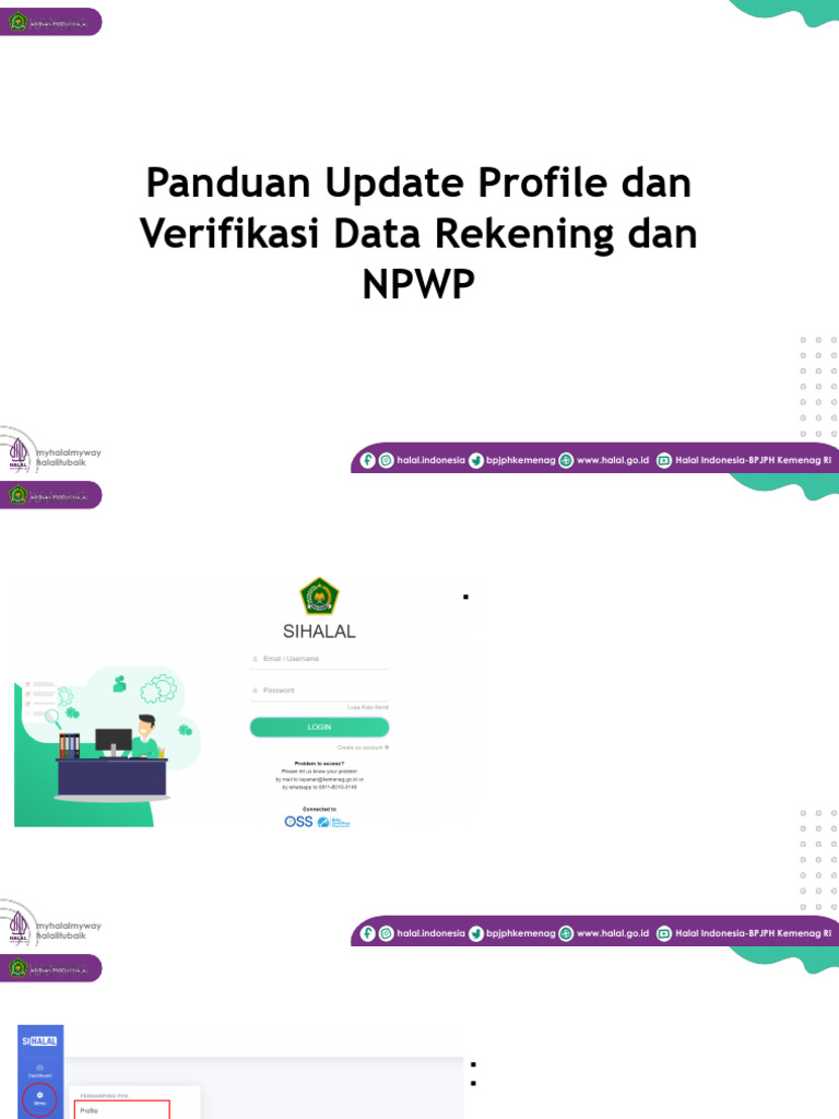 24-6-13 Panduan Update Profile Dan Verifikasi Data Rekening Dan NPWP | PDF