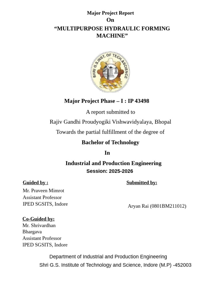 Minor - Report (1) 0801BM211012 | PDF | Machines | Sheet Metal