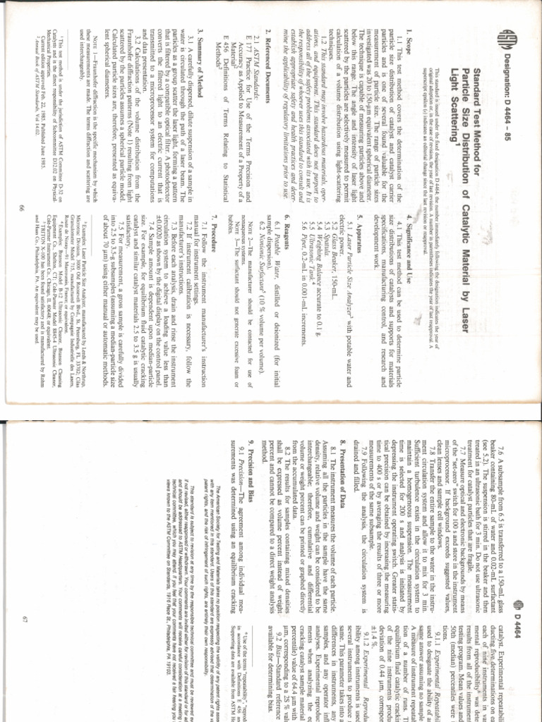 ASTM D4464 Distribución de Tamaño de Particula | PDF