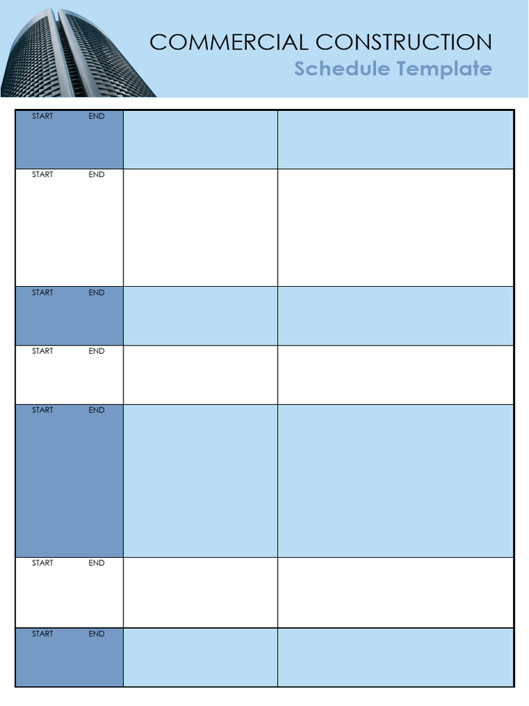 Commercial Construction Schedule Template | PDF