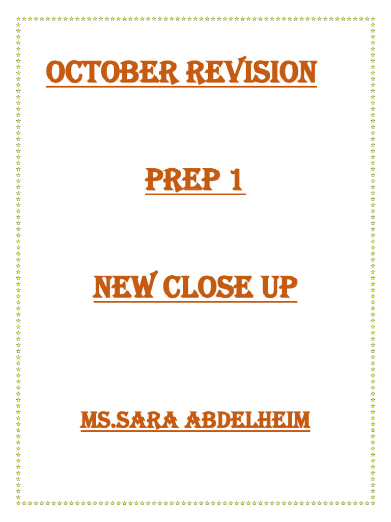 Prep 1 Revision Sheet Oct SARA | PDF | Noun | Plural