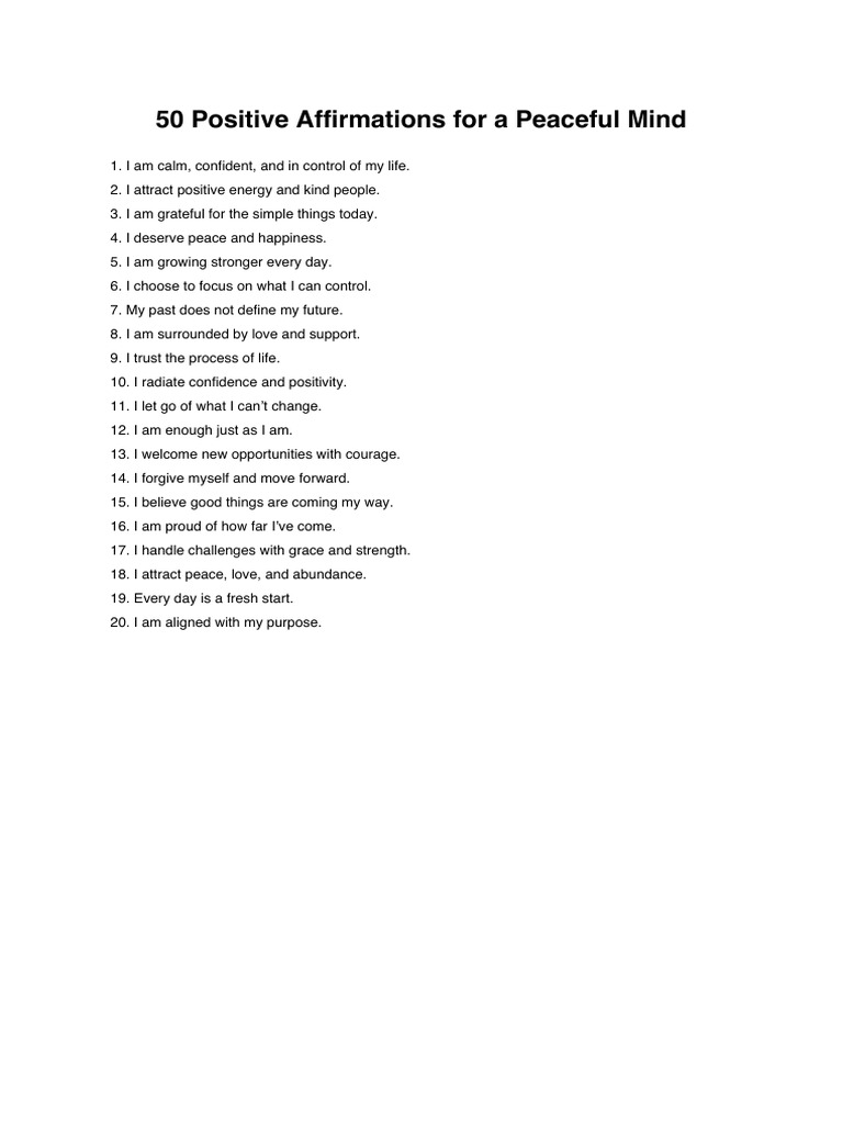 Positive Affirmations PDF | PDF