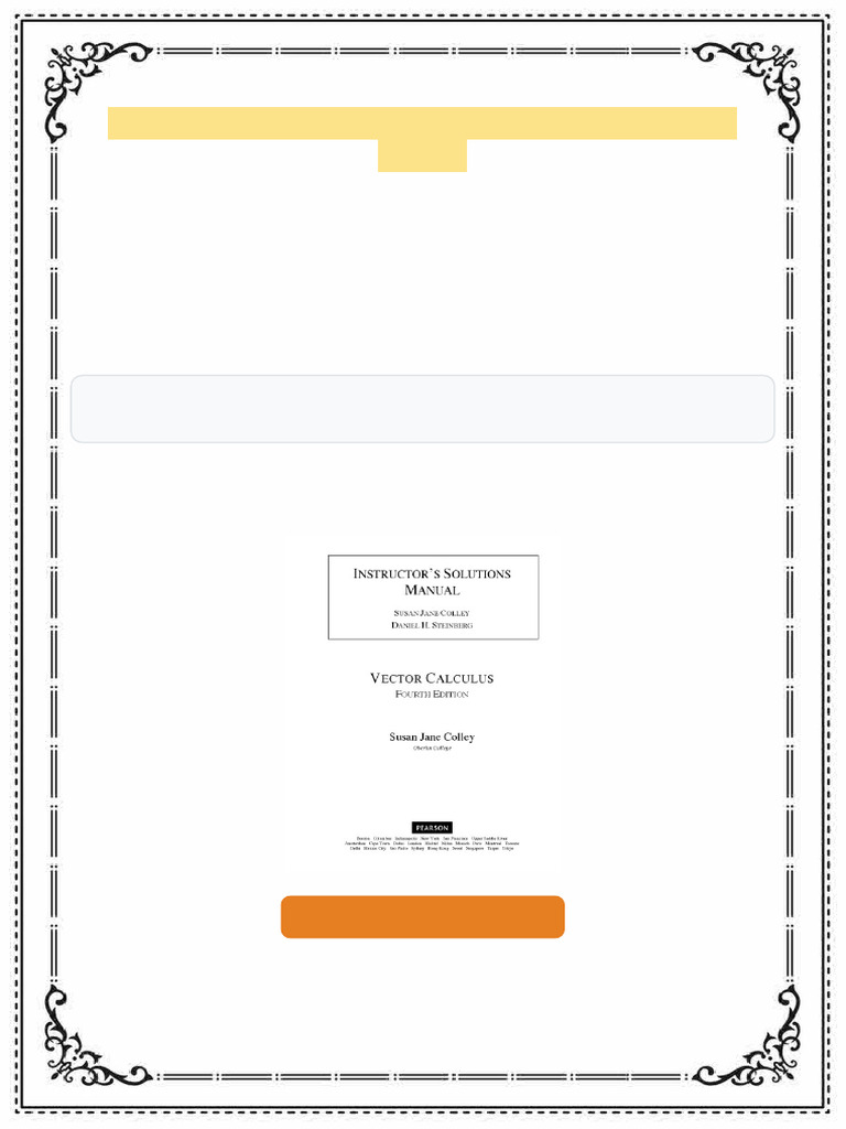 Vector Calculus - Solutions 4th Edition Susan Jane Colley available all ...
