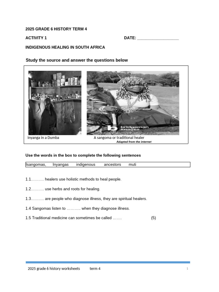 2025 Grade 6 History Worksheets Term 4 - 055801 | PDF | Louis Pasteur ...