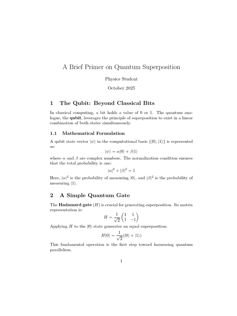Understanding Quantum Superposition Basics | PDF