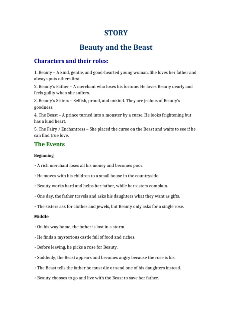 Beauty and The Beast Part One Booklet v2 | PDF | European Legendary ...