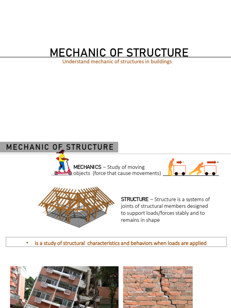 01 - Mechanic of Structure | PDF | Structural Load | Force