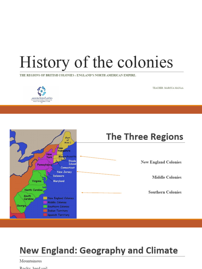 The History of The Colonies Diapo | PDF | Thirteen Colonies | Mercantilism